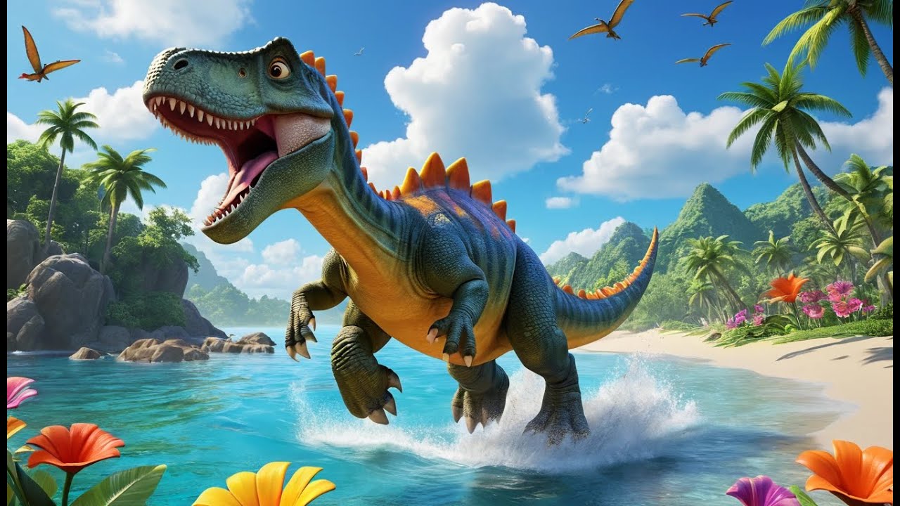 Row, Your Dinosaur | Prehistoric Rowing Song for Kids | Fun Dino ...