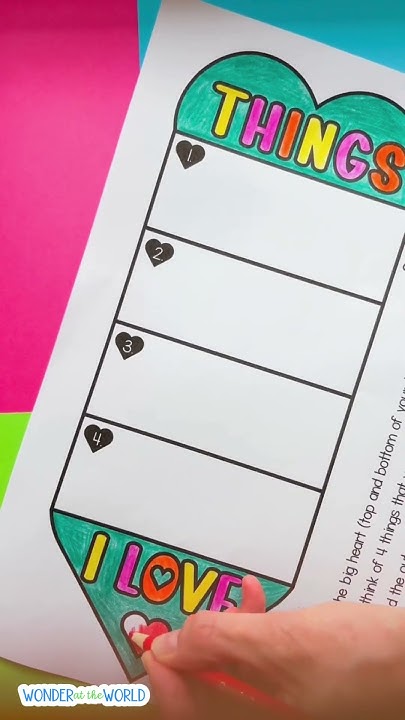 Things I love Valentine's Day kids foldable writing craft #teacherideas ...