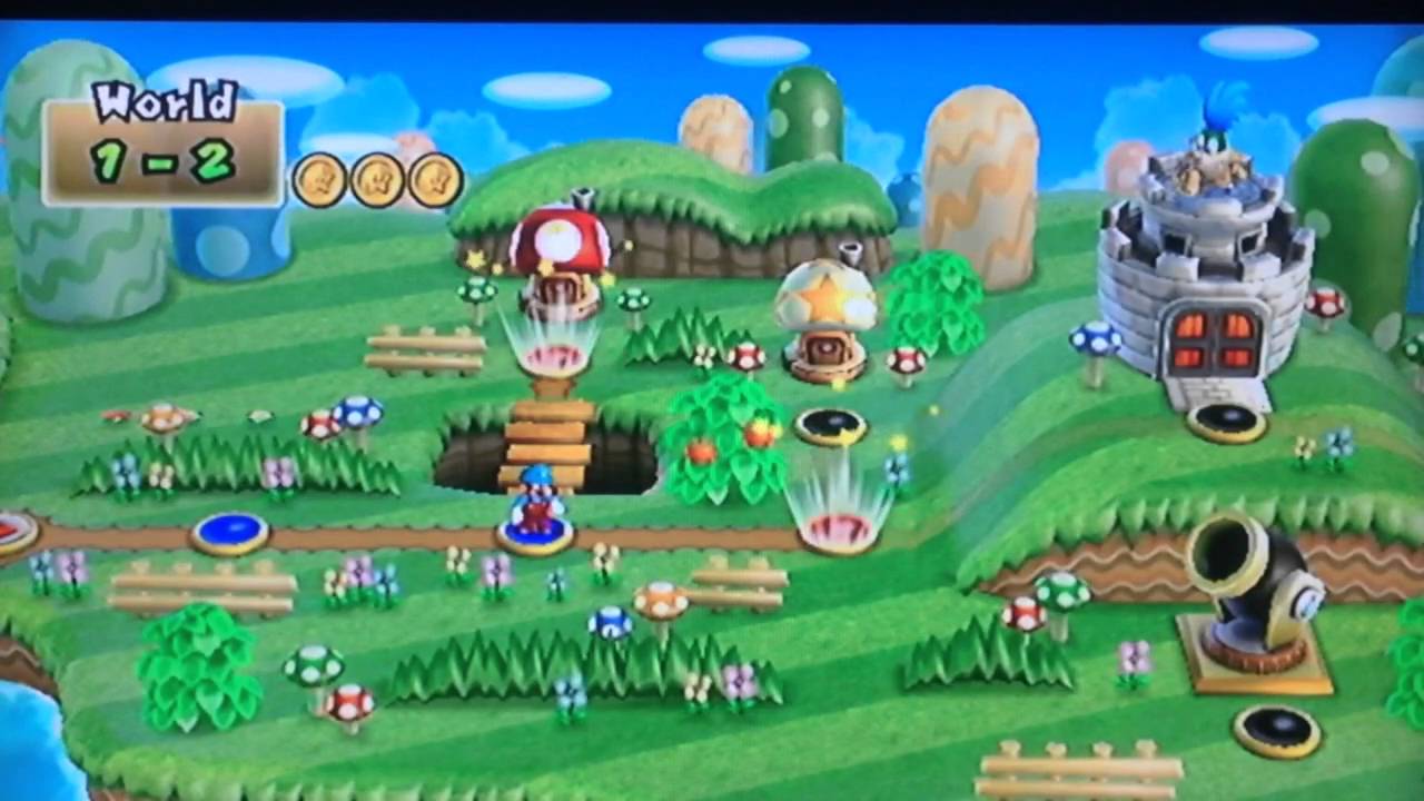 New Super Mario Bros.WII gameplay/commentary w/brother Pt1 - YouTube