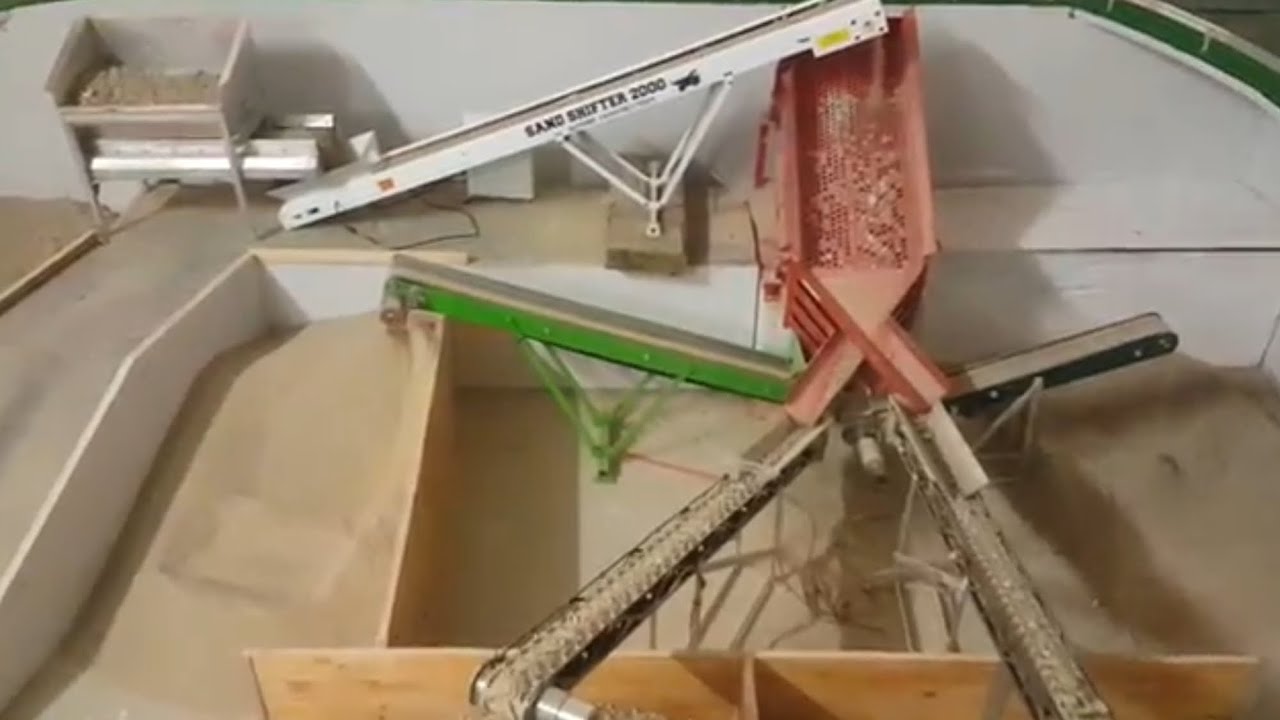 Ultimate model scale sand and gravel sorting. - YouTube