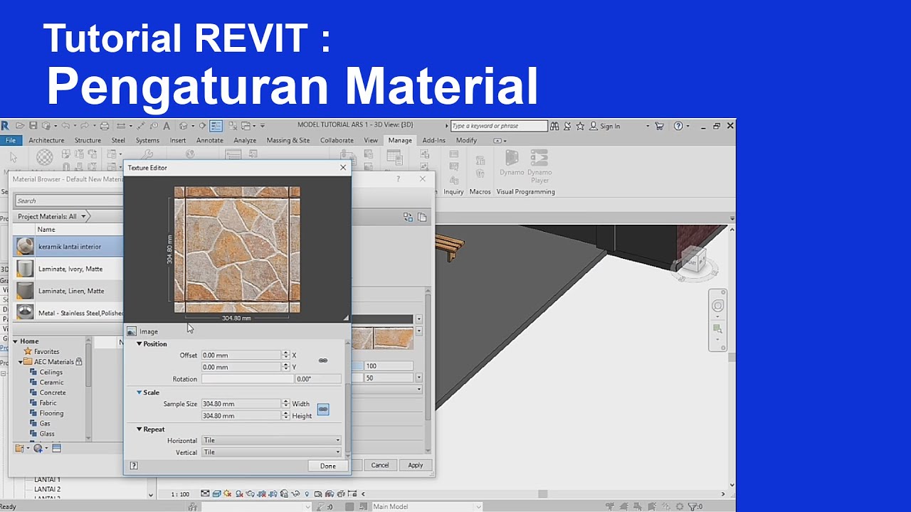Tutorial REVIT : Pengaturan Material - YouTube