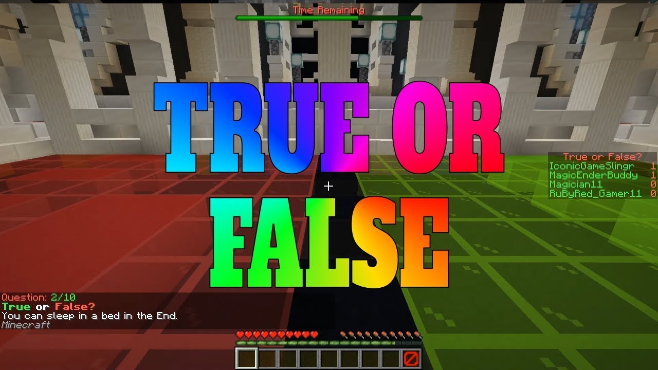 "Minecraft True or False Quiz Minigame" - YouTube