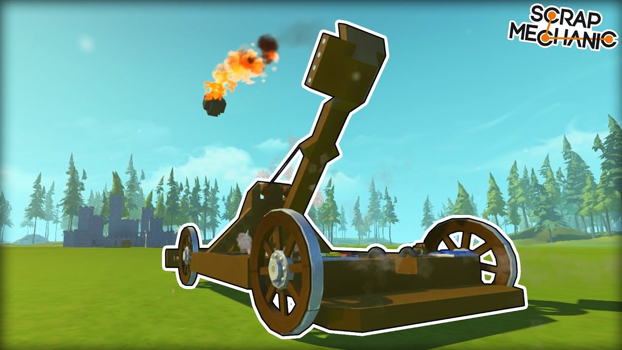 Explosive Fireball Launching Rope Catapult! (Scrap Mechanic Gameplay ...
