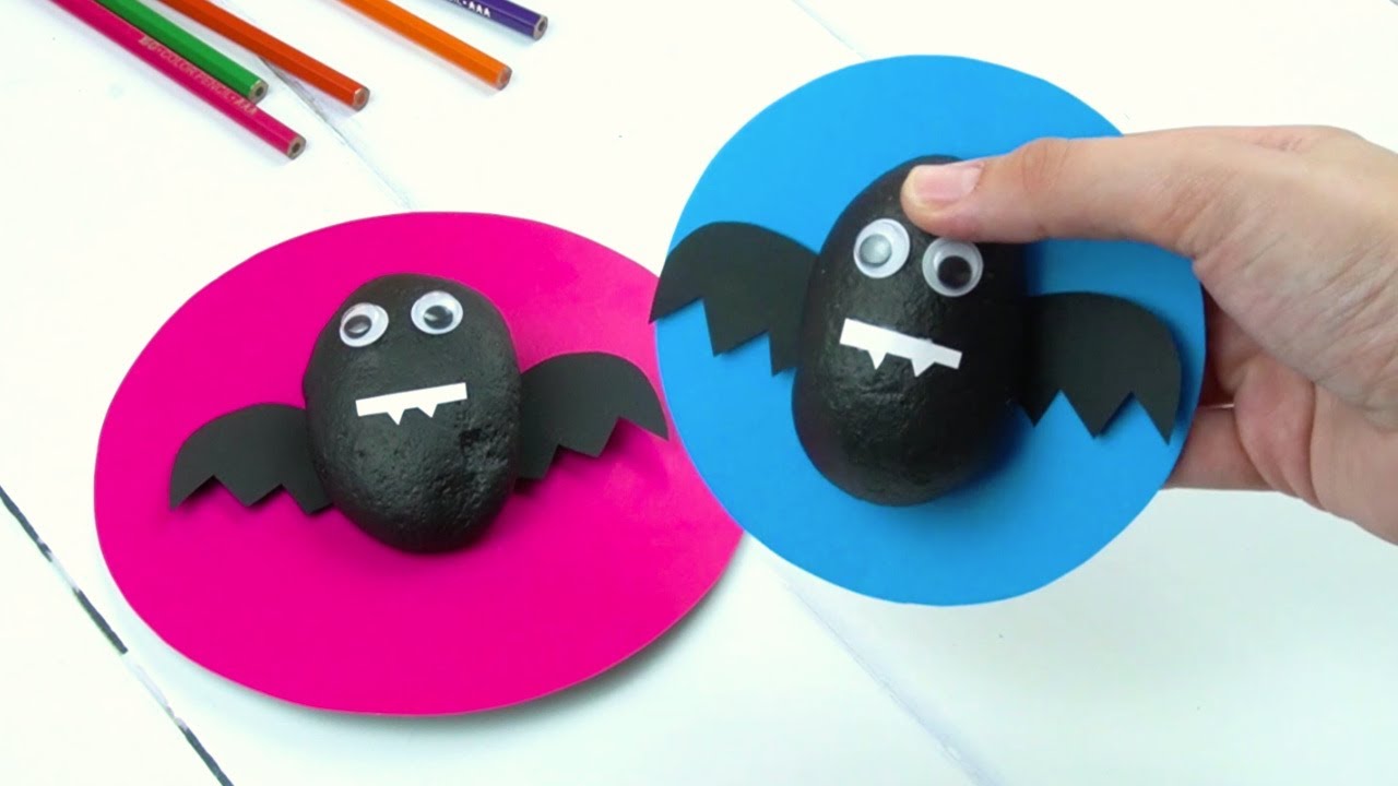 Bat Painted Rocks - rock art ideas - YouTube