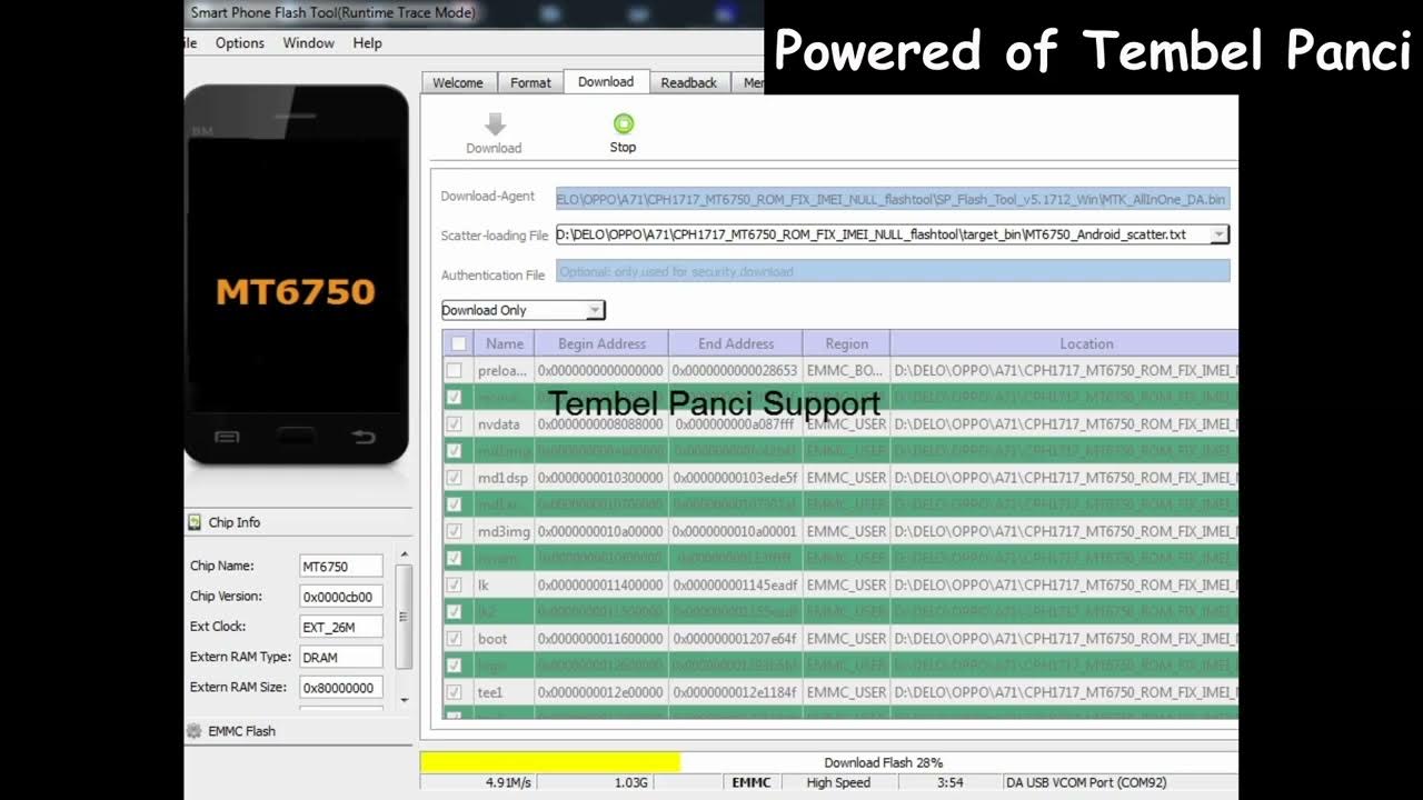 Oppo A71 CPH1717 MT6750 Flashing Success via Mediatek SPFlashtool - YouTube