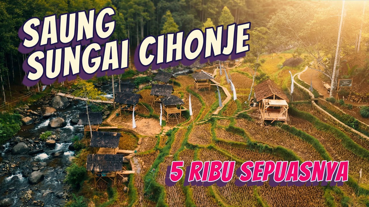 Saung Sungai Cihonje Citengah Sumedang bisa berenang, camping, atau ...