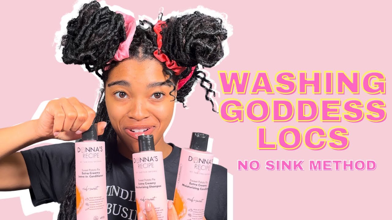 SIMPLE Goddess Locs Wash Day How to wash natural hair in Goddess Locs 💛 ...