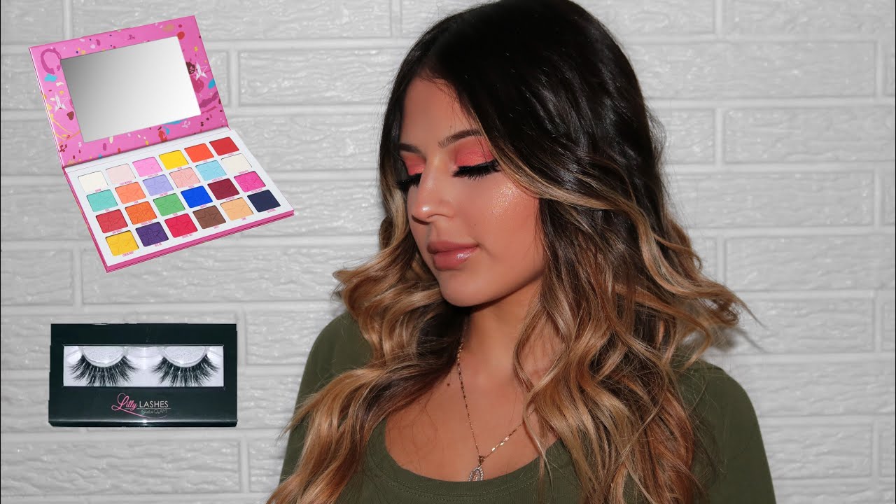 WARM ORANGE & PEACH makeup tutorial ♡ - YouTube