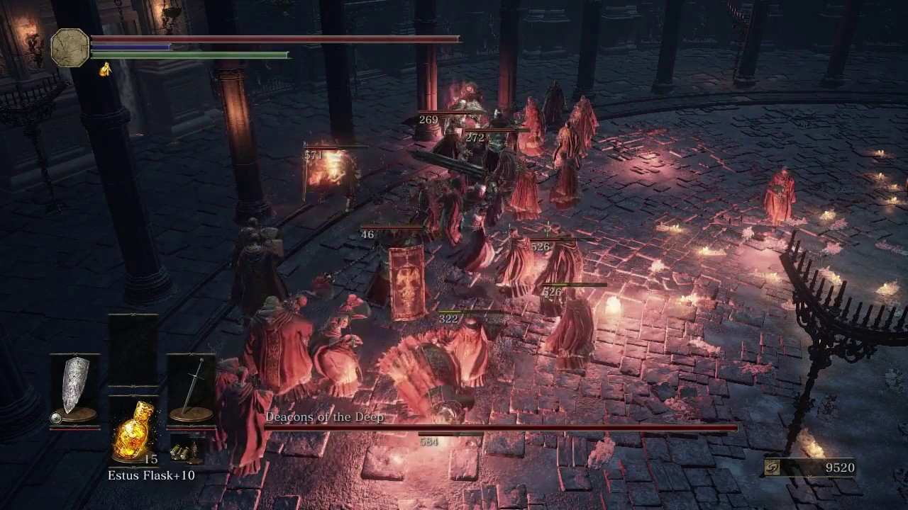 Dark Souls 3 - 5 Cathedral Knights vs Deacons of the Deep - YouTube