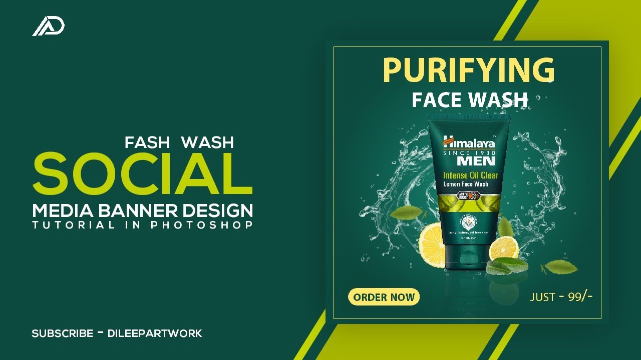 Face Wash Banner Design | Social Media Banner Design | Adobe Photoshop ...