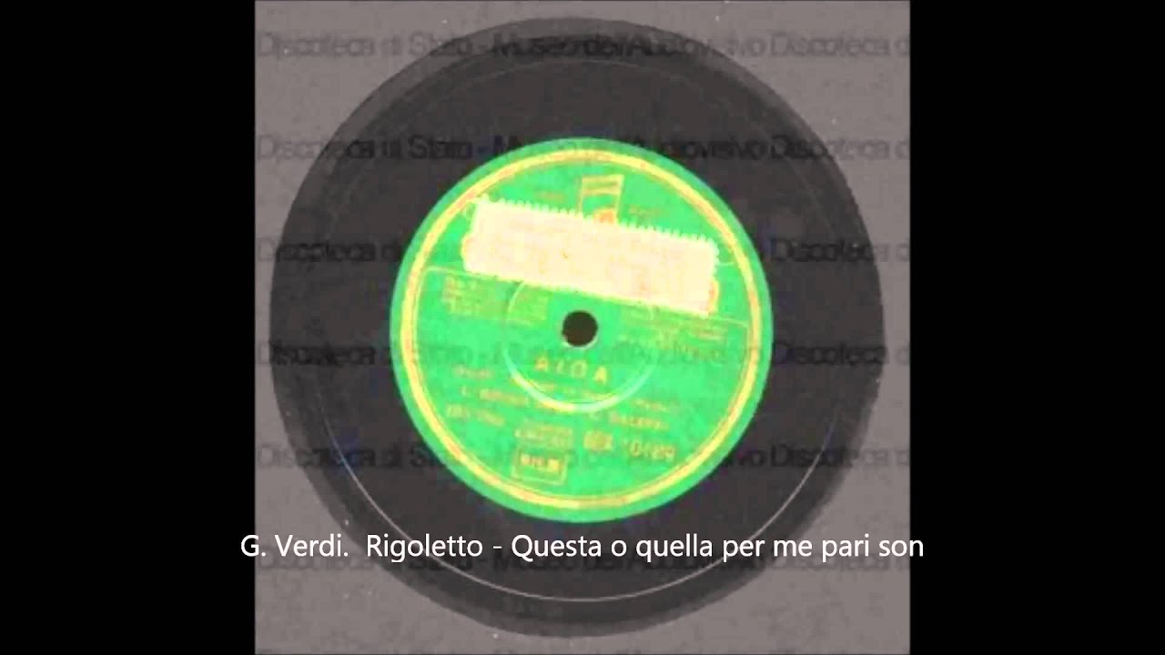 Giuseppe Verdi. Rigoletto, "Questa o quella per me pari sono" - YouTube
