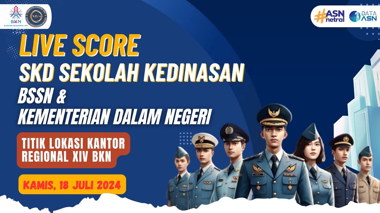 LIVE SCORE SKD SEKOLAH KEDINASAN 2024 | KAMIS, 18 JULI 2024 | SESI : 2 ...