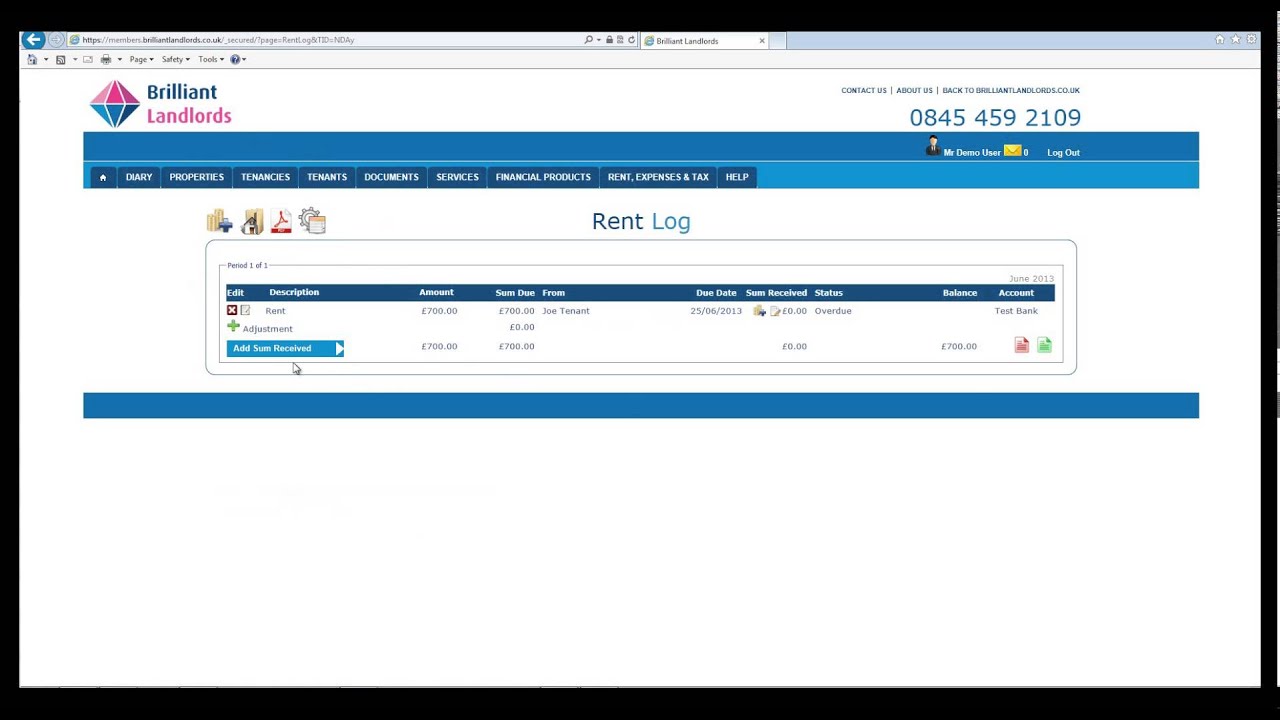 Property Management System - Landlords Software - Rent Log Tutorial ...