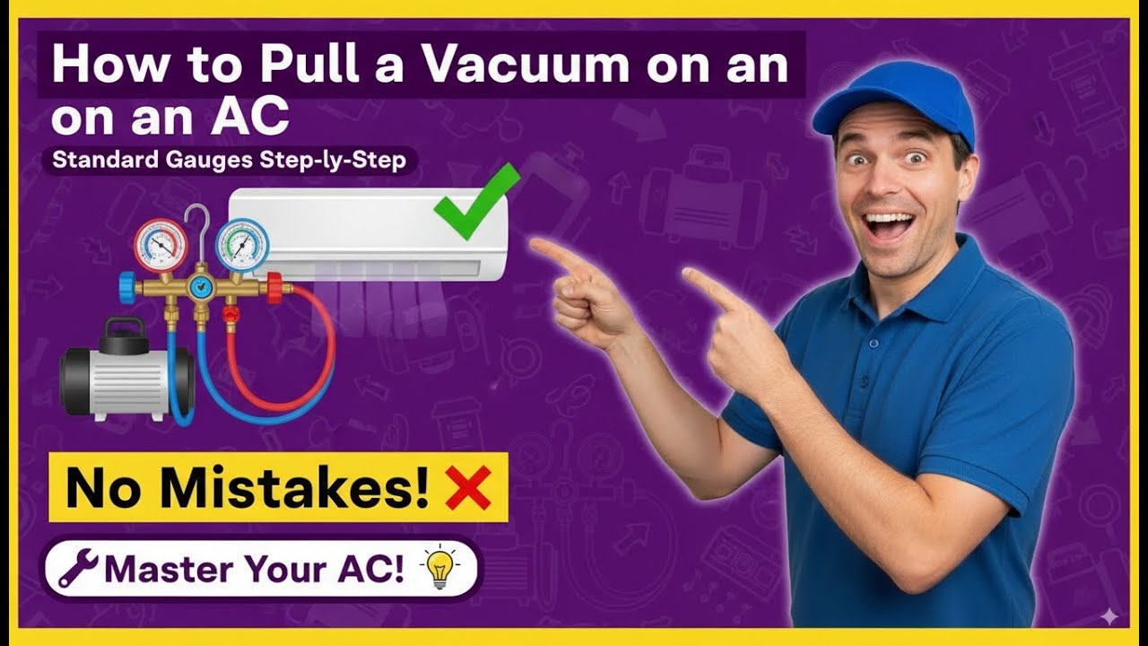 👉 How to Pull a Vacuum on an Air Conditioner 💨 with Standard Gauges ...