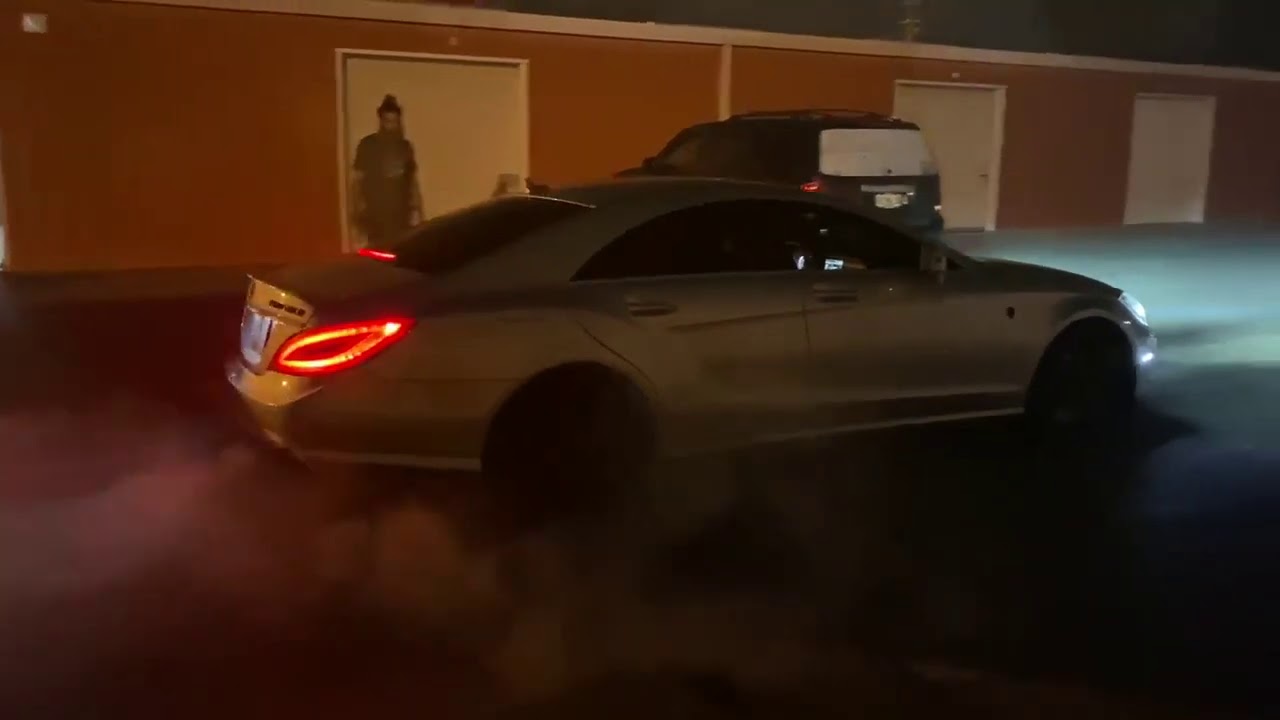 Cls 550 burnout after downpipes and Weistec tune - YouTube