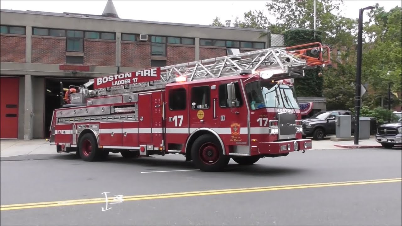 Boston Fire Department Ladder 17 Responding - YouTube
