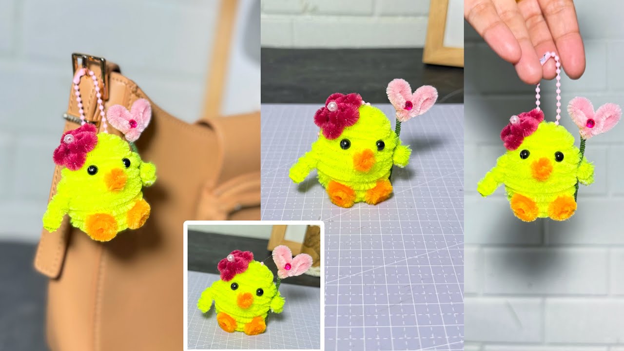 Cute Fuzzy Wire Keychain - YouTube