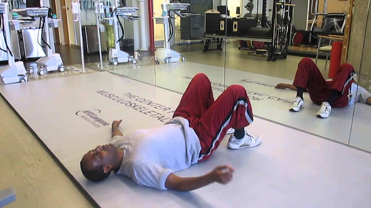 Straight leg fallout unilateral 1 - YouTube