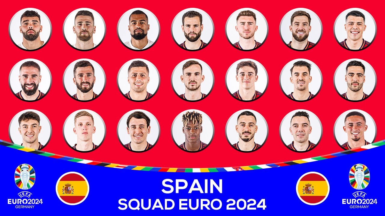 SPAIN OFFICIAL 26 MAN SQUAD EURO 2024 | SPAIN FINAL SQUAD LIST FOR UEFA ...