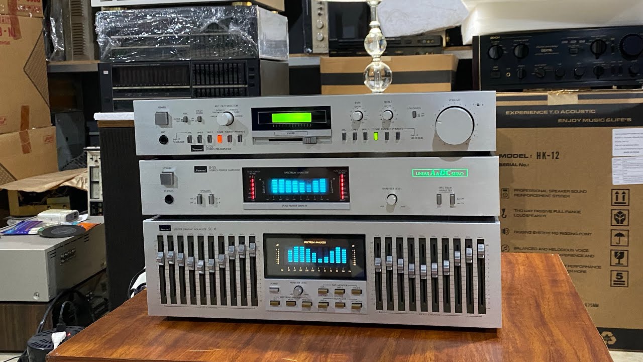 COMPO PRE C55 + POW B55 SANSUI ODER NHẬT VỀ SIÊU ĐẸP - YouTube