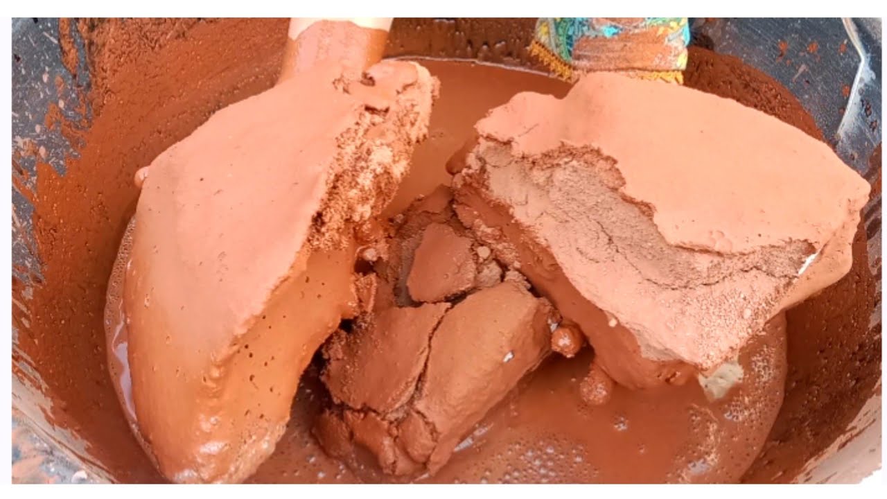 huge pure red dirt chunk's dipping crumbling in water 💦 - YouTube
