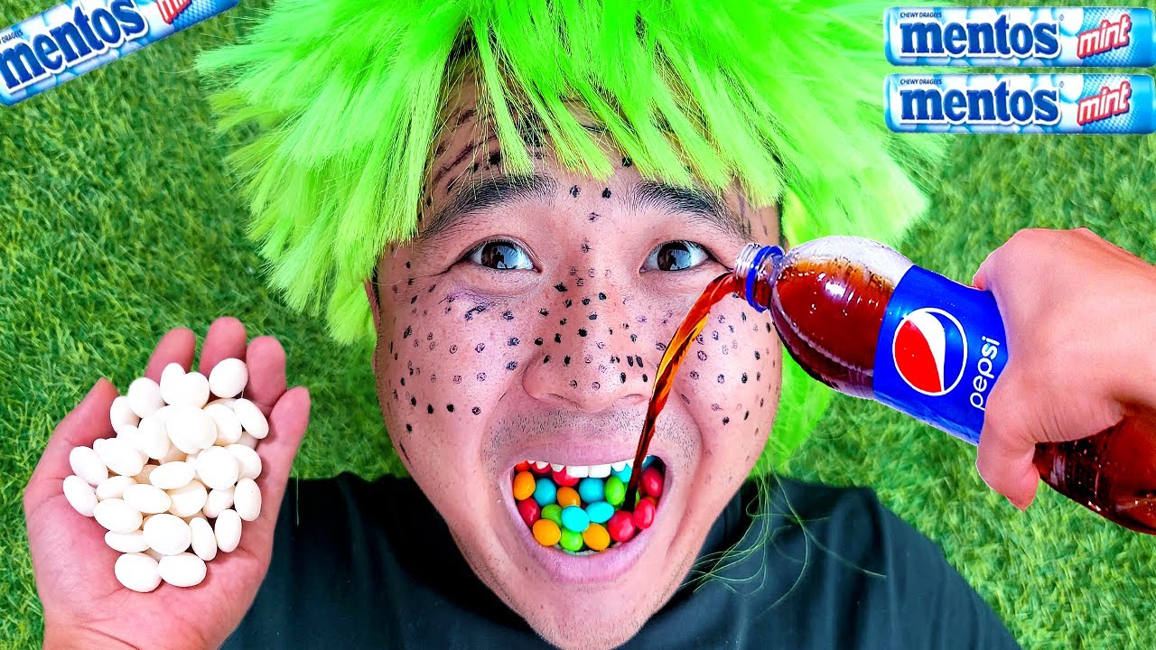 Coca Cola,Fanta,Rainbow candy,Pepsi,Sprite and mouth vs Mentos in Big ...