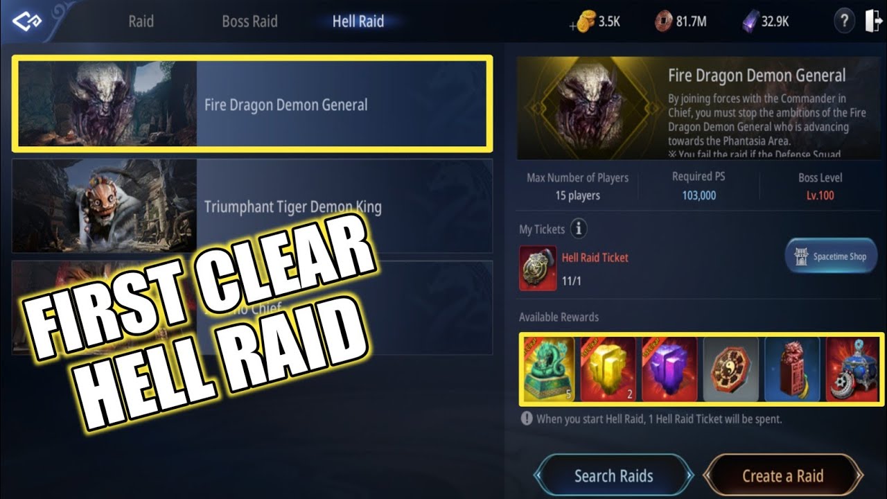 Mir4: First Clear | Hell Raid | FIRE DRAGON DEMON GENERAL - YouTube