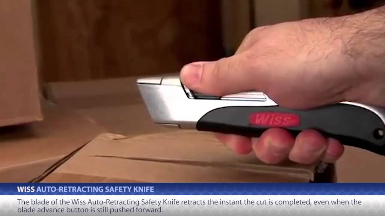 Wiss Safety Knife – Auto-Retracting Utility Knife - YouTube