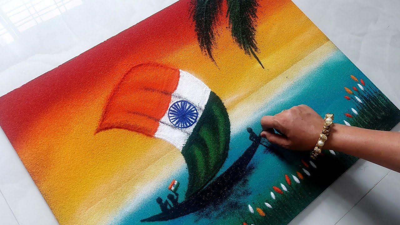 15 August Rangoli Design | Independence Day Rangoli Designs | Tiranga ...