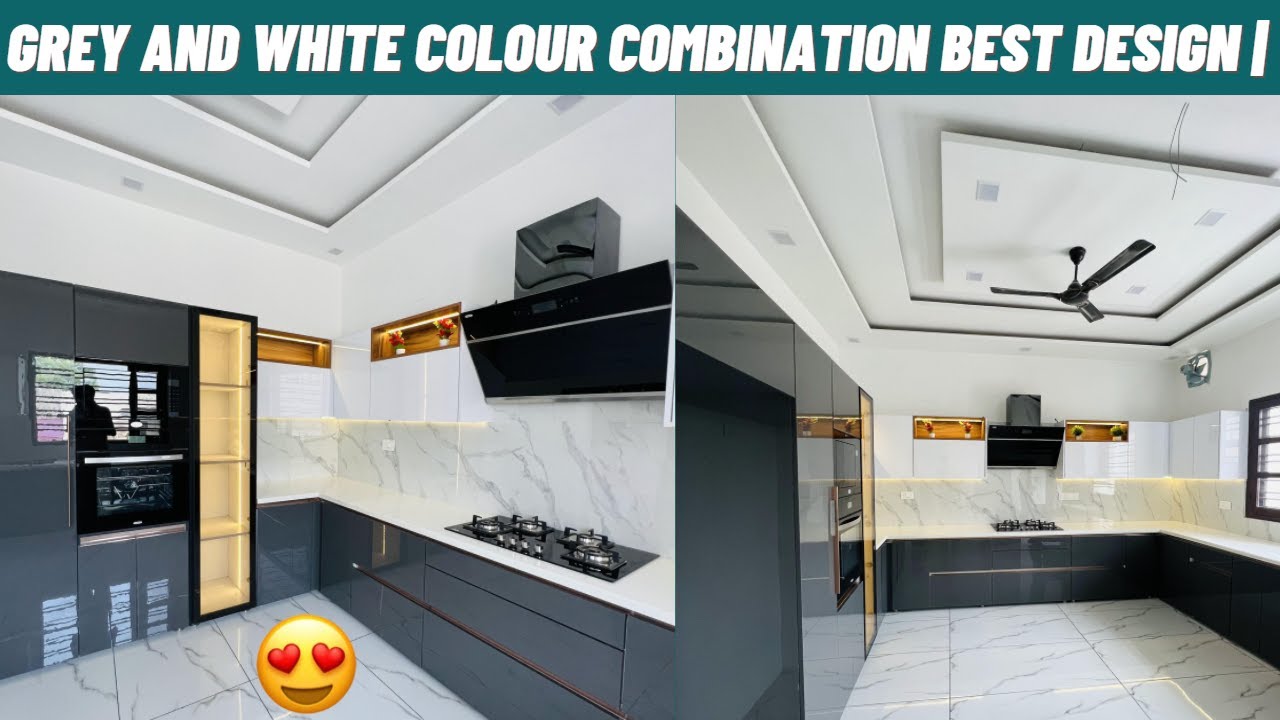 grey modular kitchen design 2023 | modular kitchen tour ...