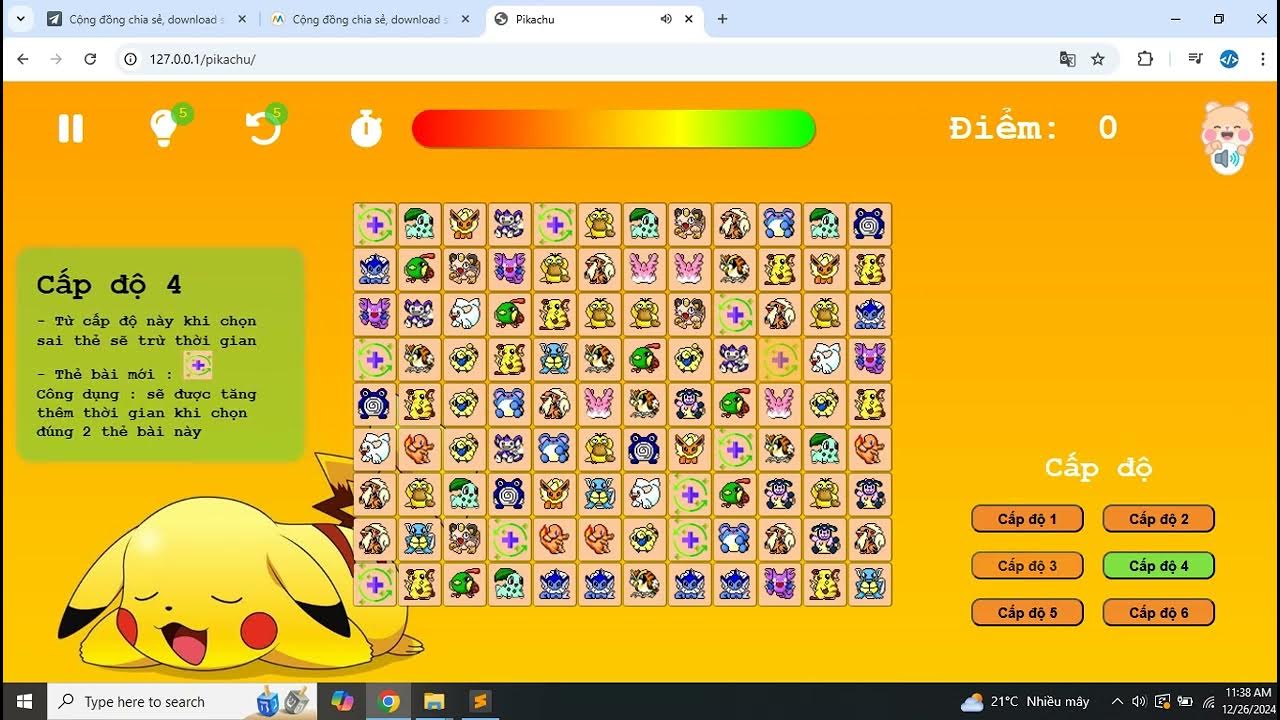 Download game Pikachu online code html – css – javascript - YouTube