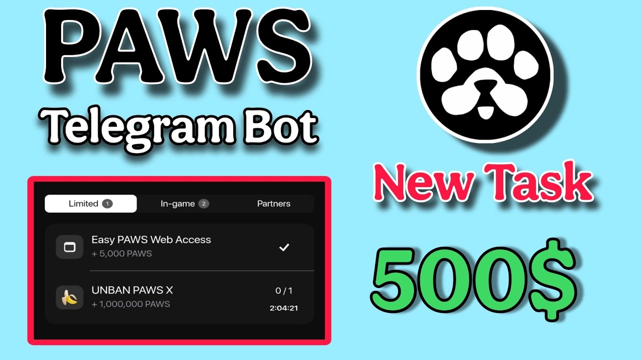 Complete the New Task in PAWS Telegram Bot | Step-by-Step Guide | Crypto with Wajid - YouTube