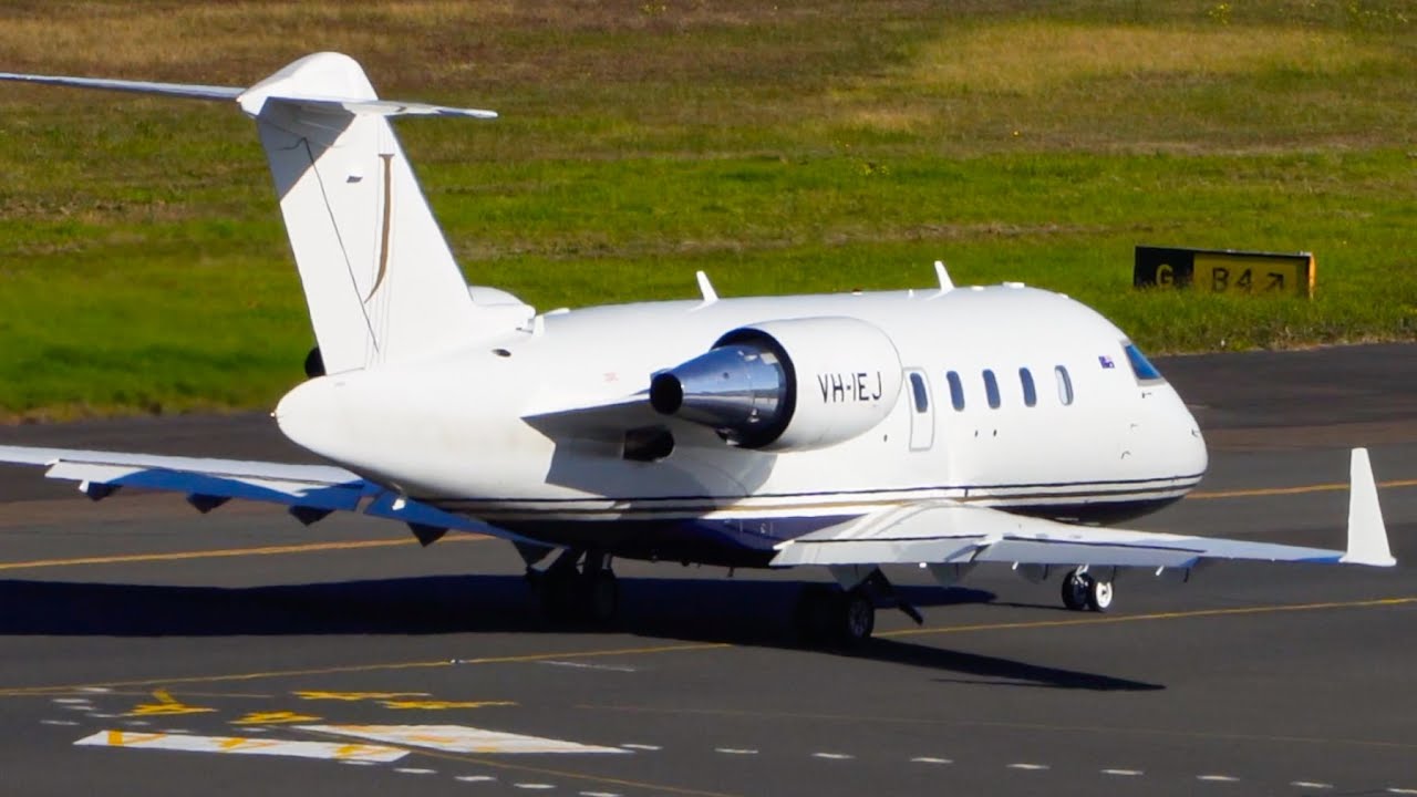 Bombardier Challenger 650 Takeoff from Sydney | J Group Aviation - YouTube
