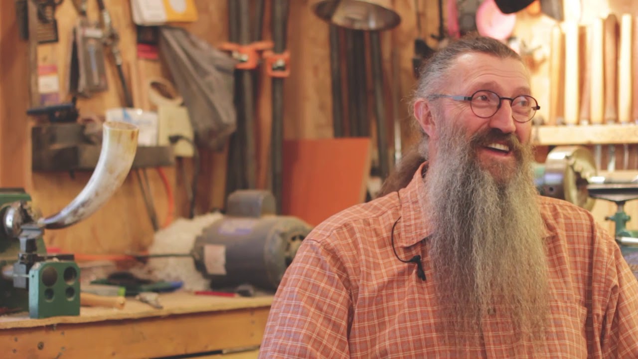 Powder horn maker Tim Sanner - YouTube