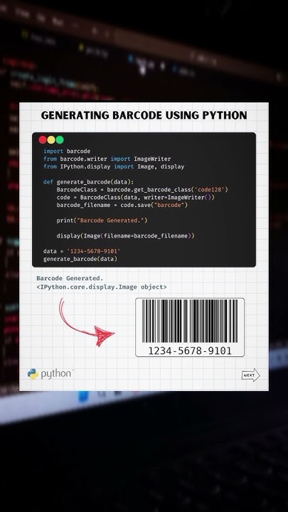 Quick Python Trick Make Barcodes In Secondspython Coding Programming Pythontricks