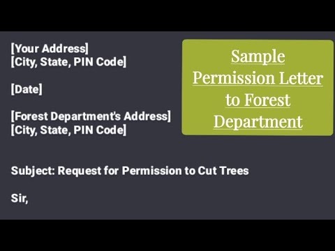 Sample permission letter to Forest Department - YouTube