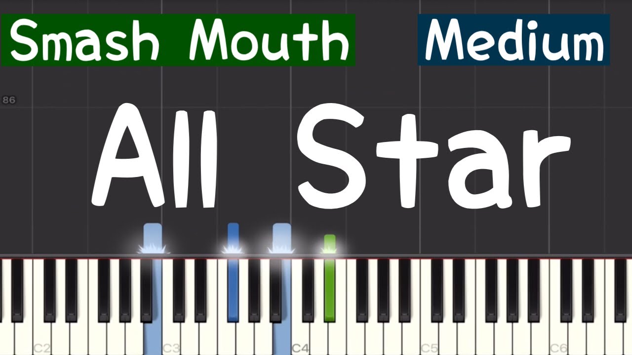 Smash Mouth - All Star Piano Tutorial | Medium - YouTube