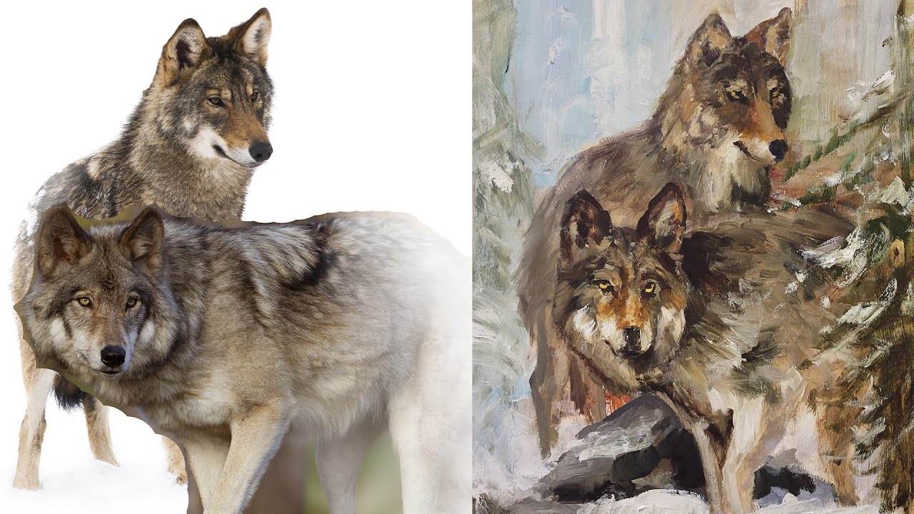 How to Paint Timber Wolves with Acrylics Wildlife painting techniques ...