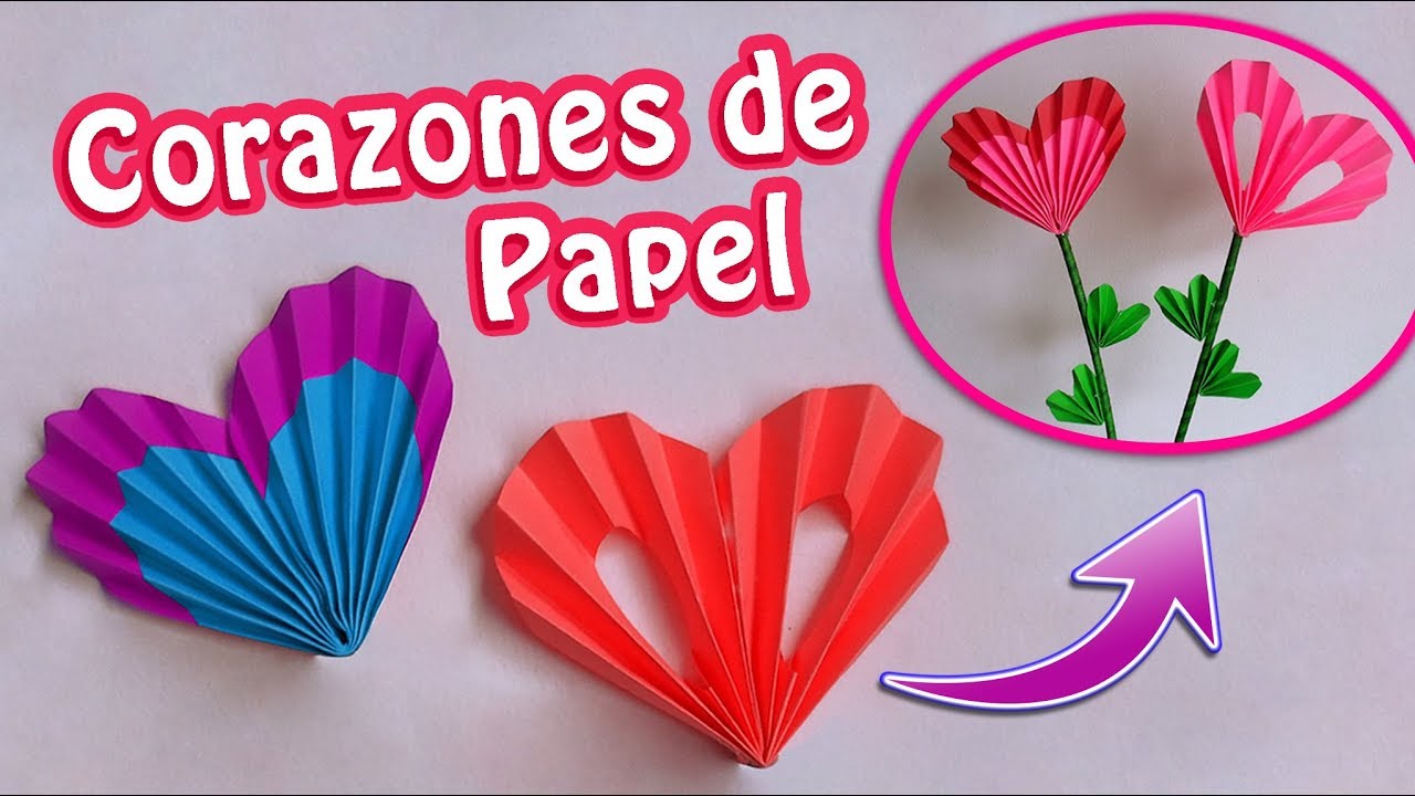 Corazones y flores de papel para San Valentín o Amor y Amistad - YouTube