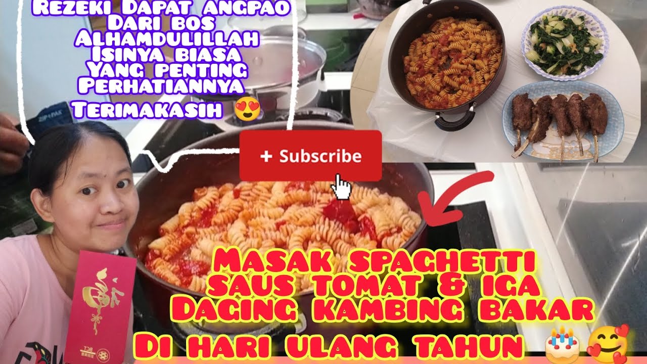 masak spaghetti tomato saos & daging kambing @tinahofficial - YouTube