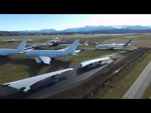 aircraft graveyard in Tarbes France RIP A380, A340, A350 - YouTube