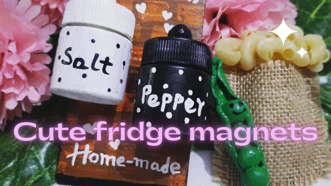 Cute fridge magnets |DIY fridge magnet |Salt & pepper magnet |how to ...