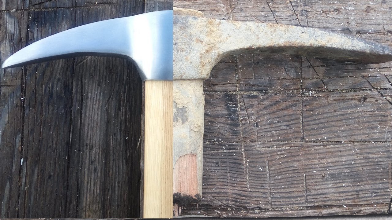 Restoration a very rusty pickaxe 1960. Реставрация ржавой кирки. - YouTube