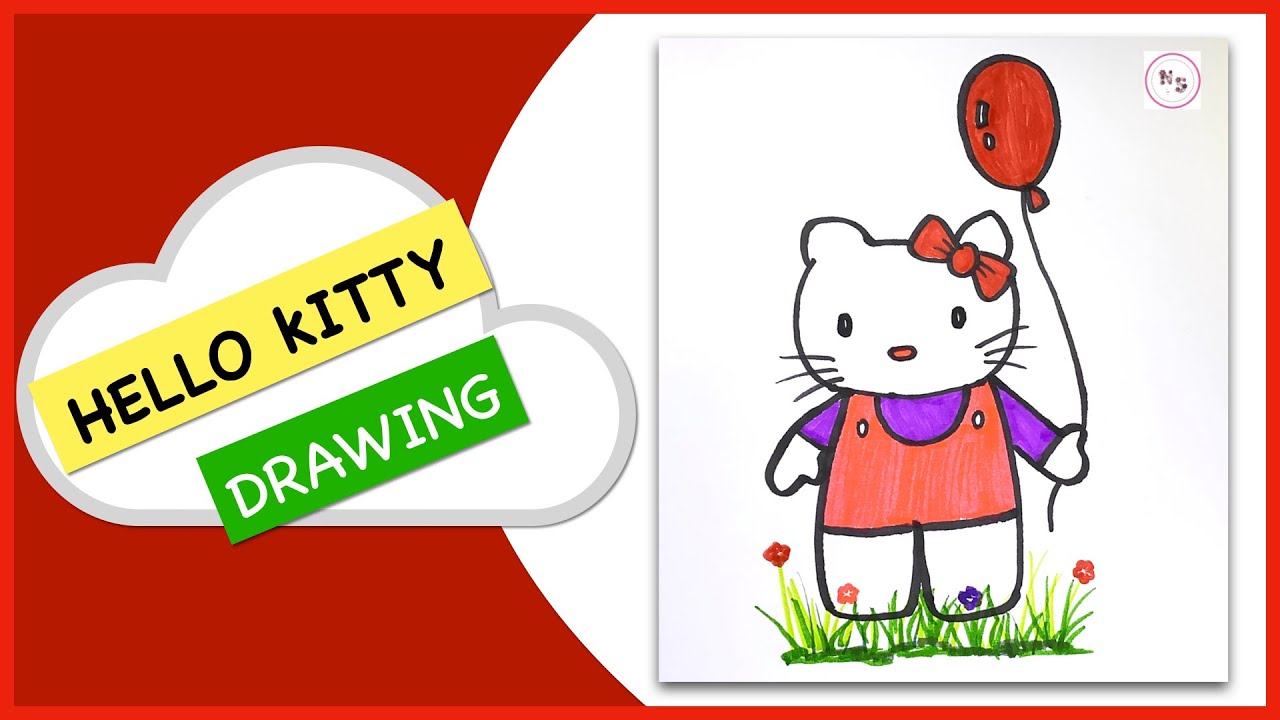 HOW TO DRAW HELLO KITTY DRAWING FOR KIDS | SIMPLE AND EASY VIDEO ...