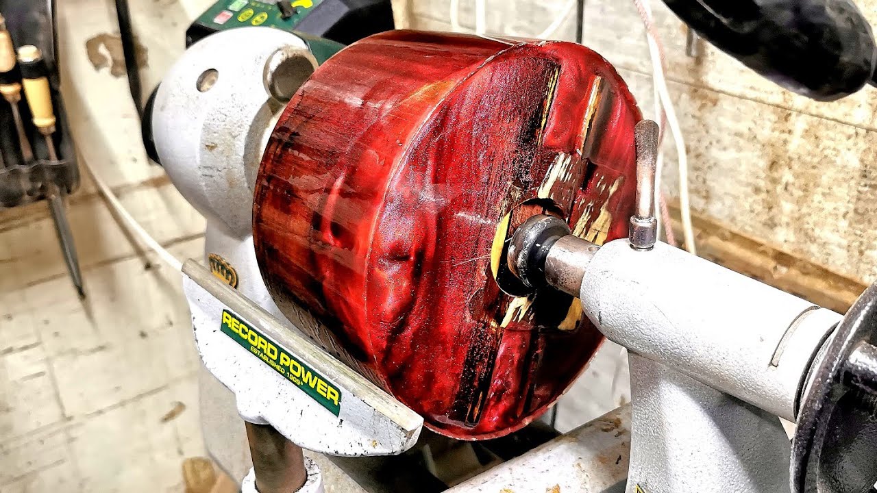 Wood turning a Epoxy Resin Bowl - Red River - YouTube