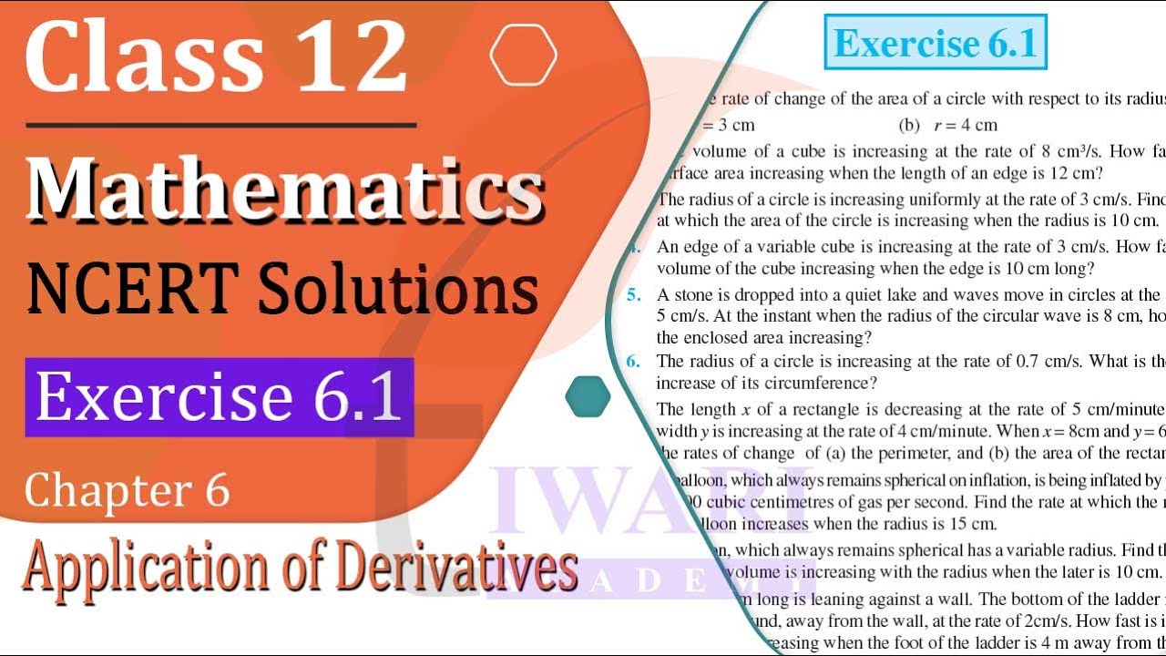 NCERT Solutions for Class 12 Maths Chapter 6 Exercise 6.1 AOD - YouTube