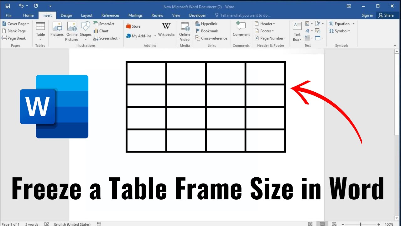 How to Freeze a Table Frame Size in Word - YouTube
