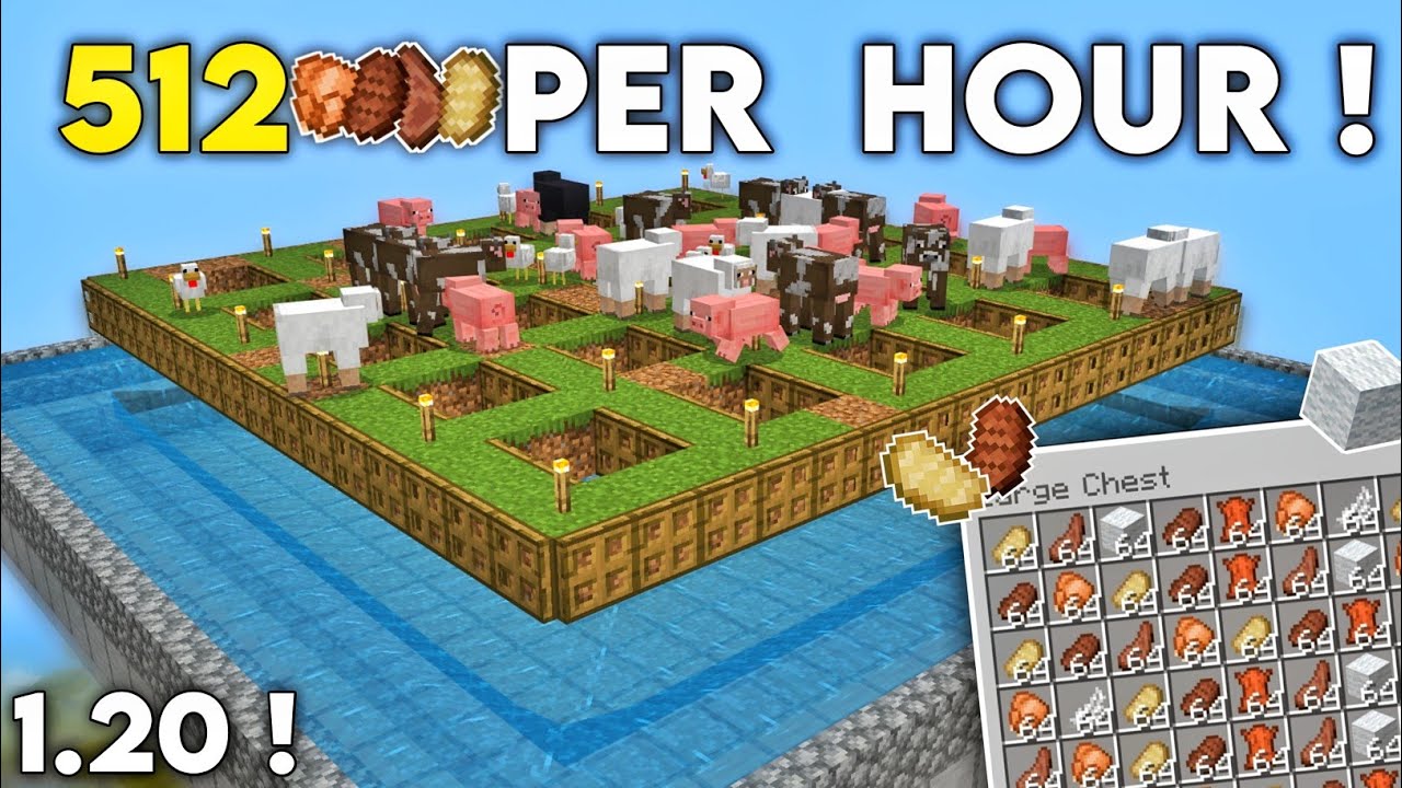 Best 1.20 AUTOMATIC PASSIVE MOB FARM Tutorial In Minecraft Bedrock ...