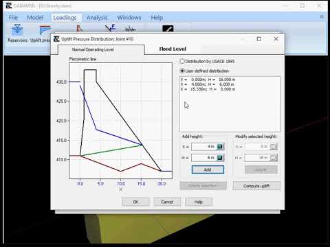10 CADAM3D How to set uplift pressure distribution - YouTube