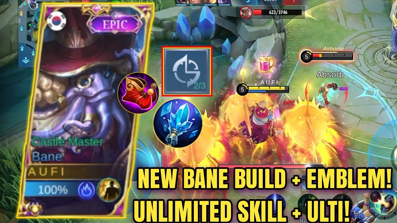 BANE MAGIC AUTO SPAM SKILL 2 + ULTI! KOMBINASI BUILD + Settingan EMBLEM ...